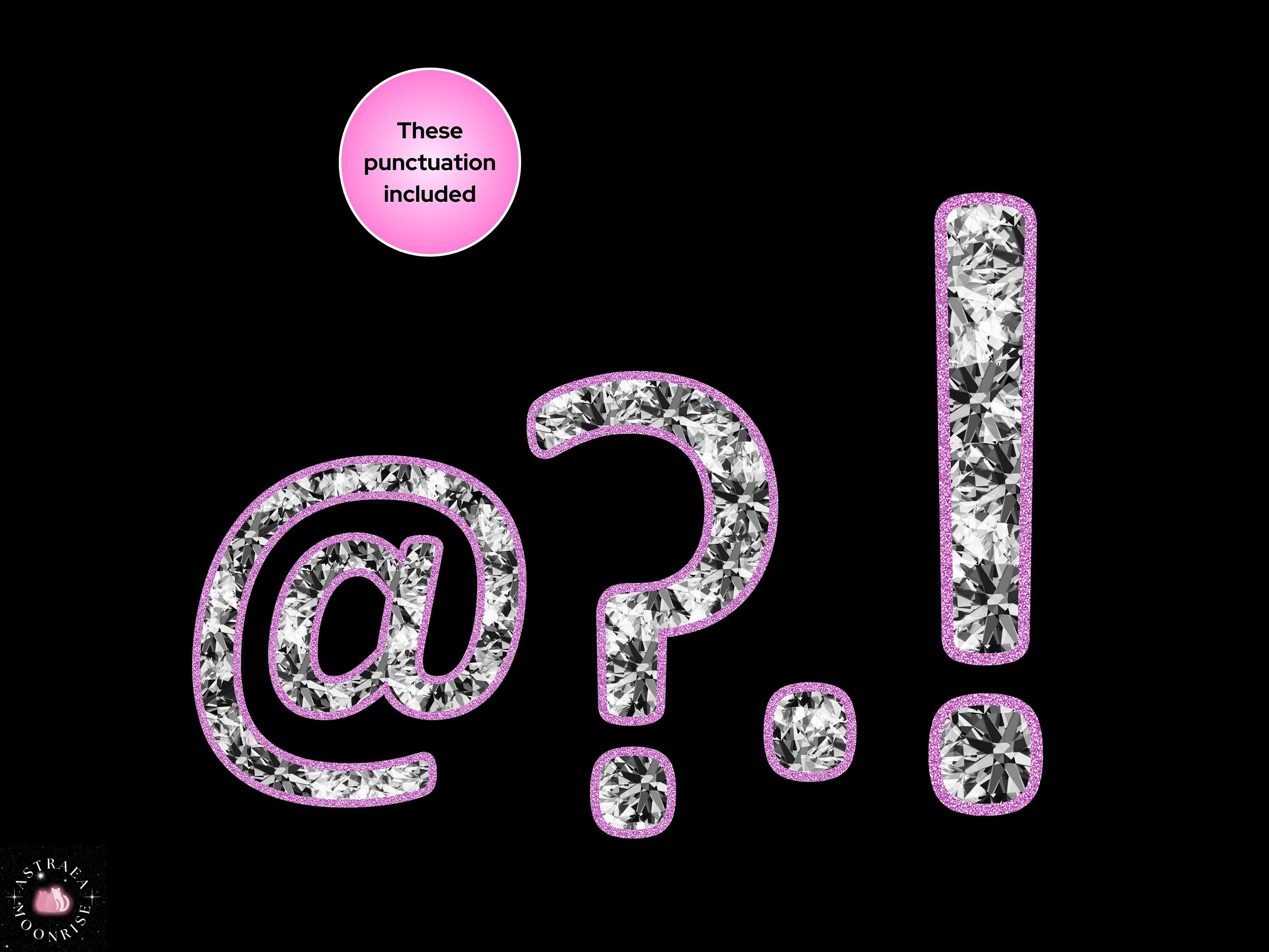 Diamond Alphabet Clipart, Pink Diamond Letters & Diamond Numbers ...