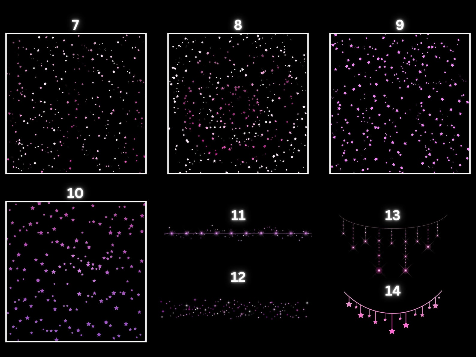 Pink Sparkle Star Overlays - PNG Clipart Glitter Overlay, Girly Pink Glowing Starlight PNG Photo ...