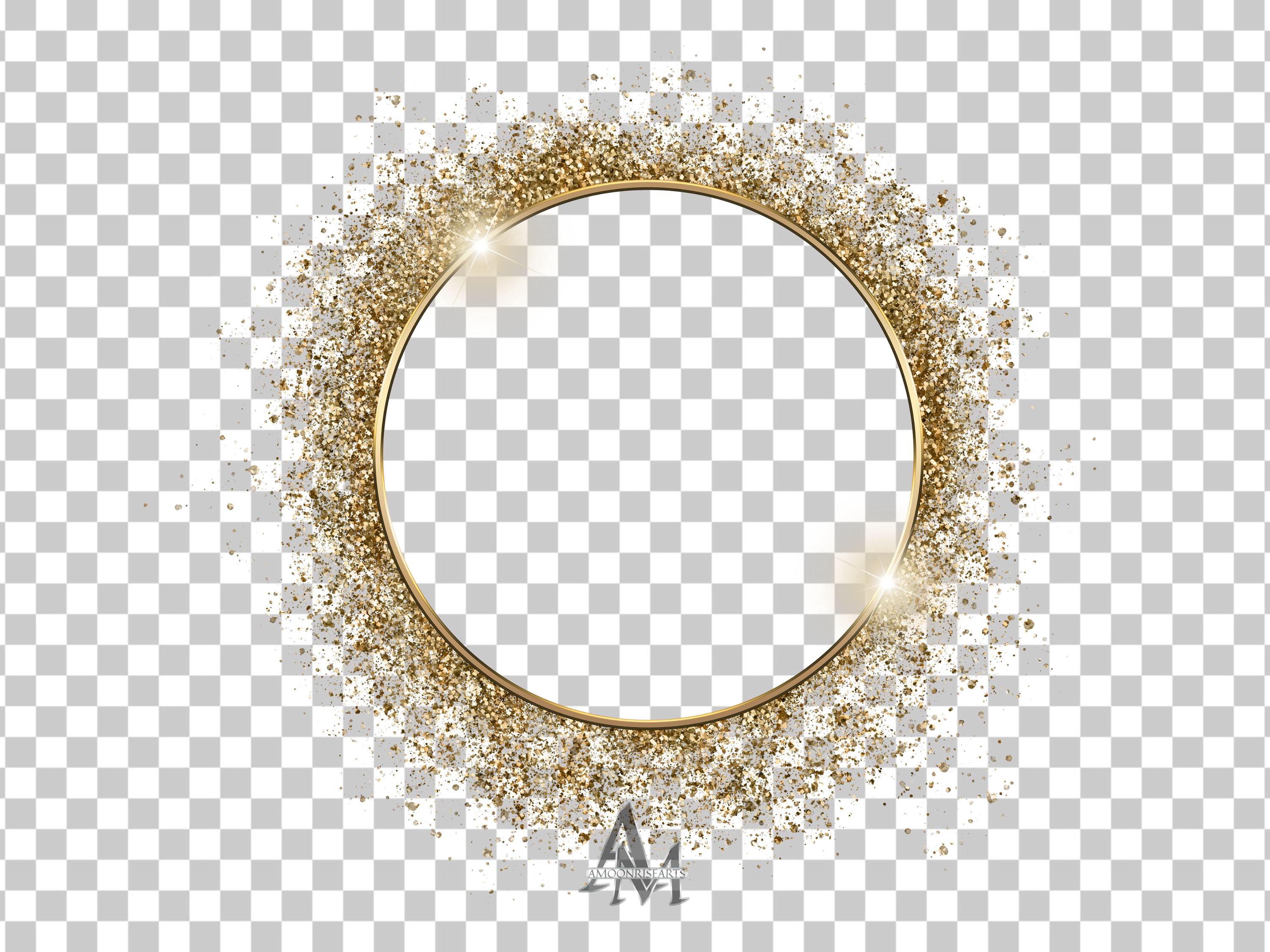 Gold Circle Overlays With Transparent Backgrounds - Circular Golden ...