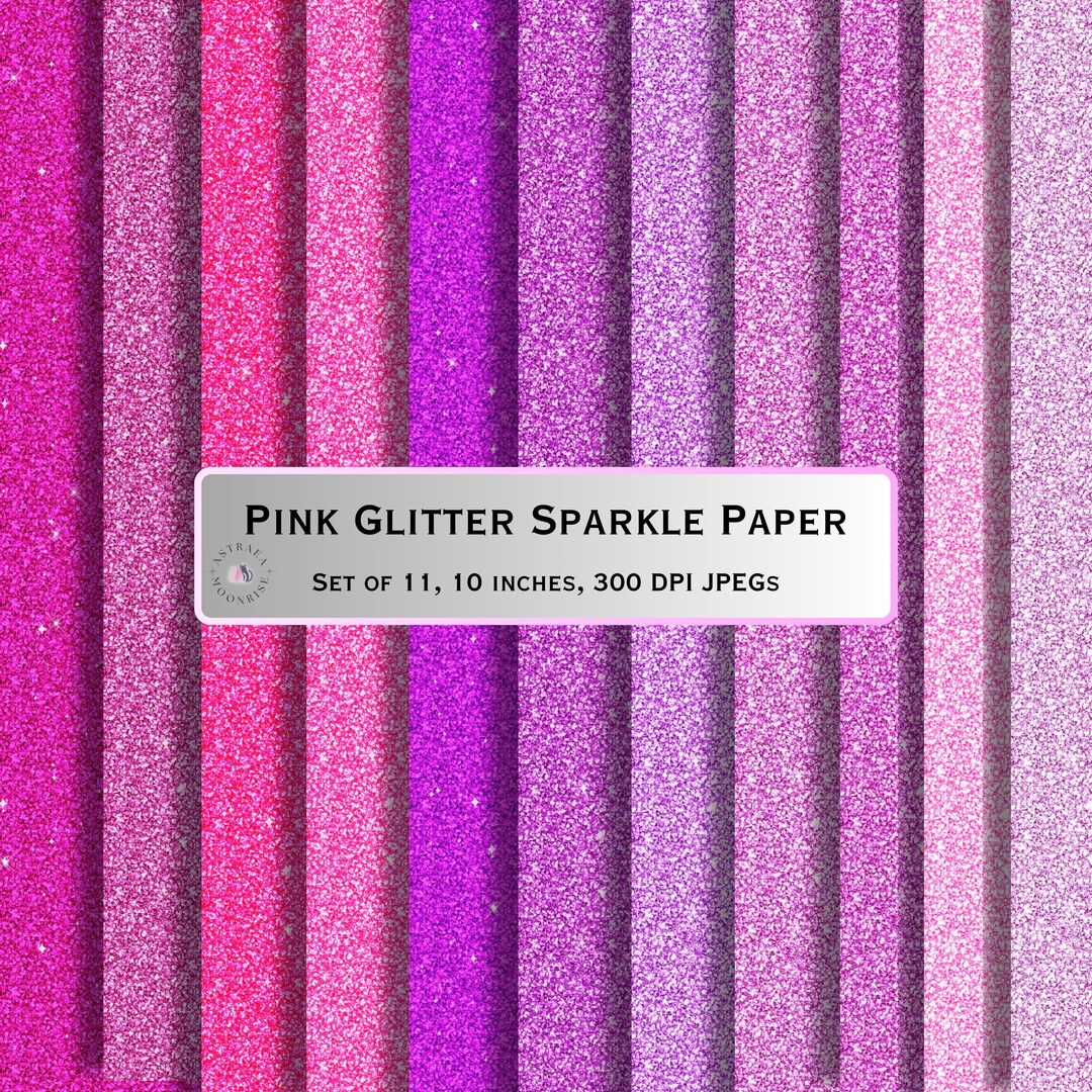Pink Glitter Digital Paper Pack, Scrapbook Paper, Pink Sparkles Clipart ...