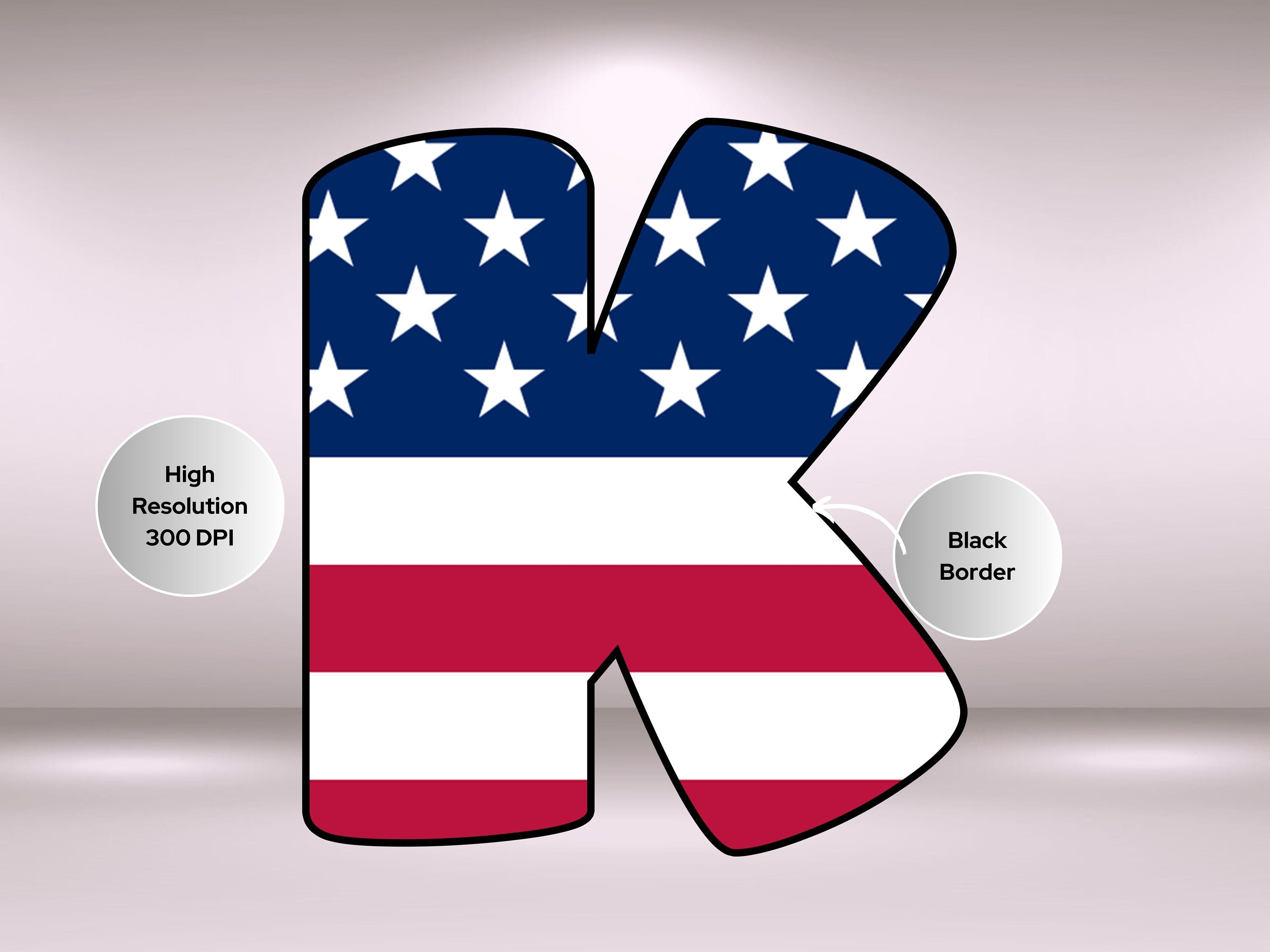 American Flag Alphabet PNG Set of USA Letter & Number Clipart Graphics ...
