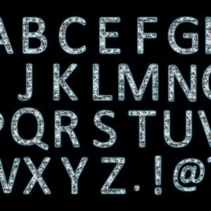Blue Glitter Diamond Alphabet Clipart, Crystal Letters & Bling Numbers ...