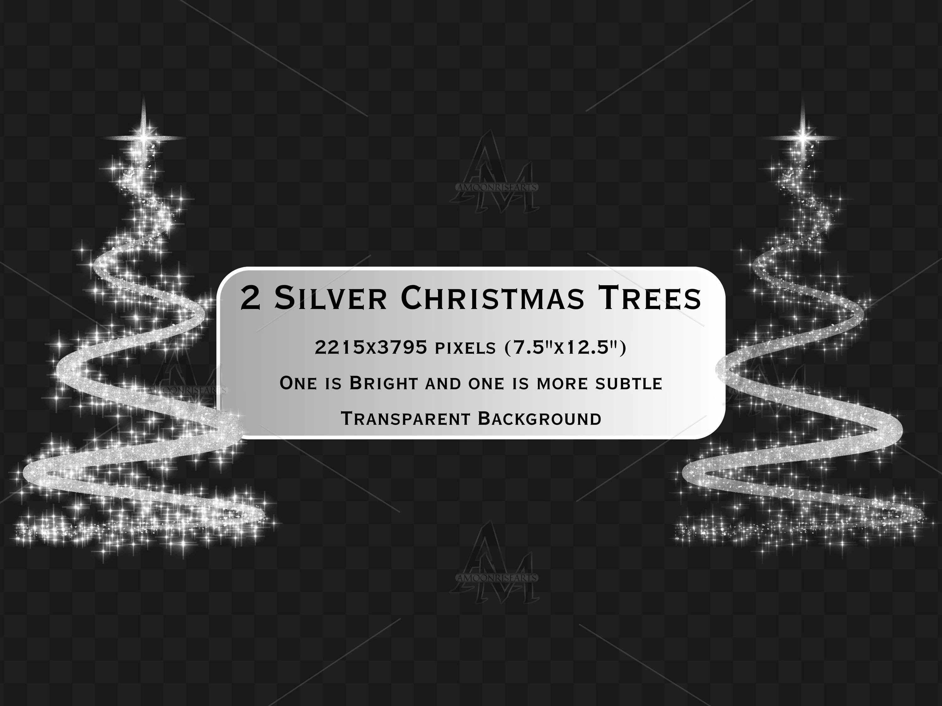 Sparkle Christmas Tree PNG, Spiral Silver Glitter Christmas Tree ...