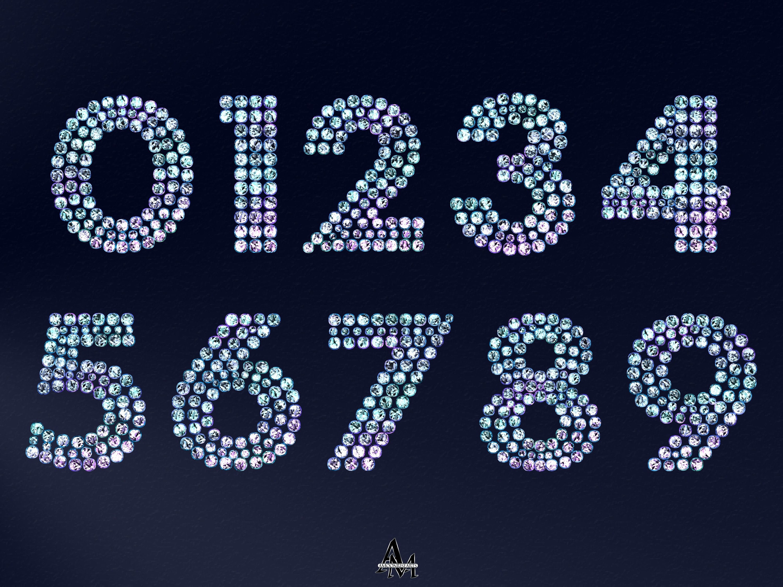 Diamond Alphabet Clipart With Glitter and Sparkle PNG Set of Opalescent ...