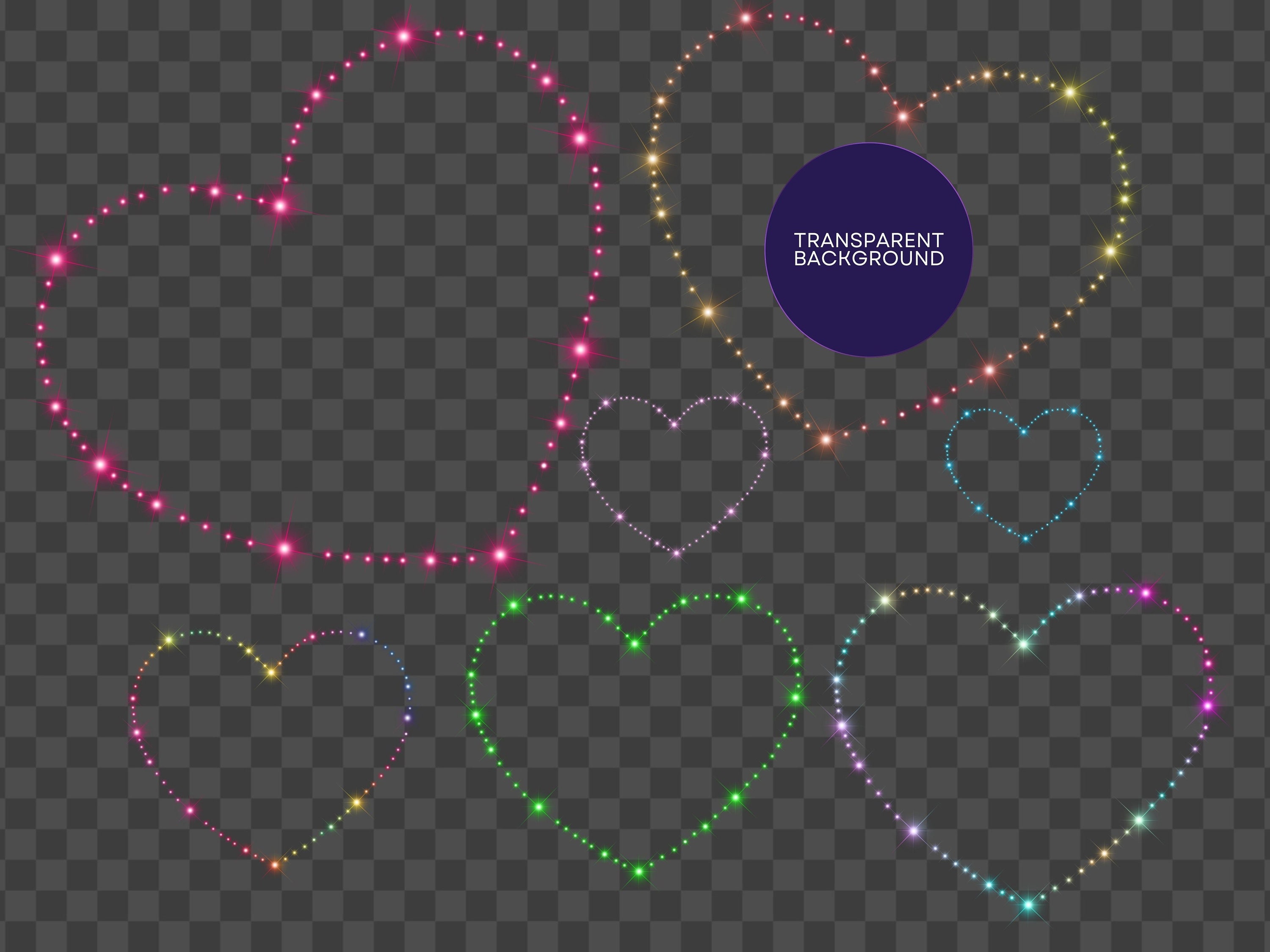 Heart Frame Clipart PNG Overlays, Heart Shaped Sparkle Frames in ...