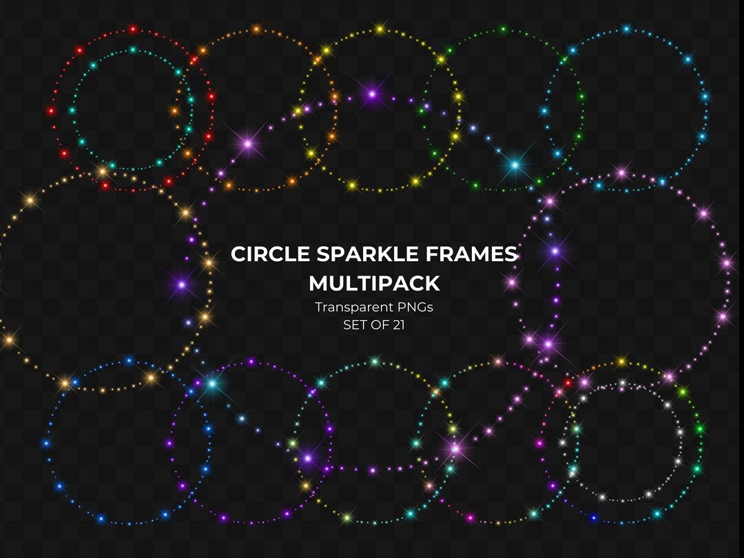 Sparkle Frames Clipart, PNG Set of Sparkling Rainbow Circles Glitter ...