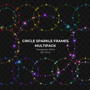 Sparkle Frames Clipart, PNG Set of Sparkling Rainbow Circles Glitter ...