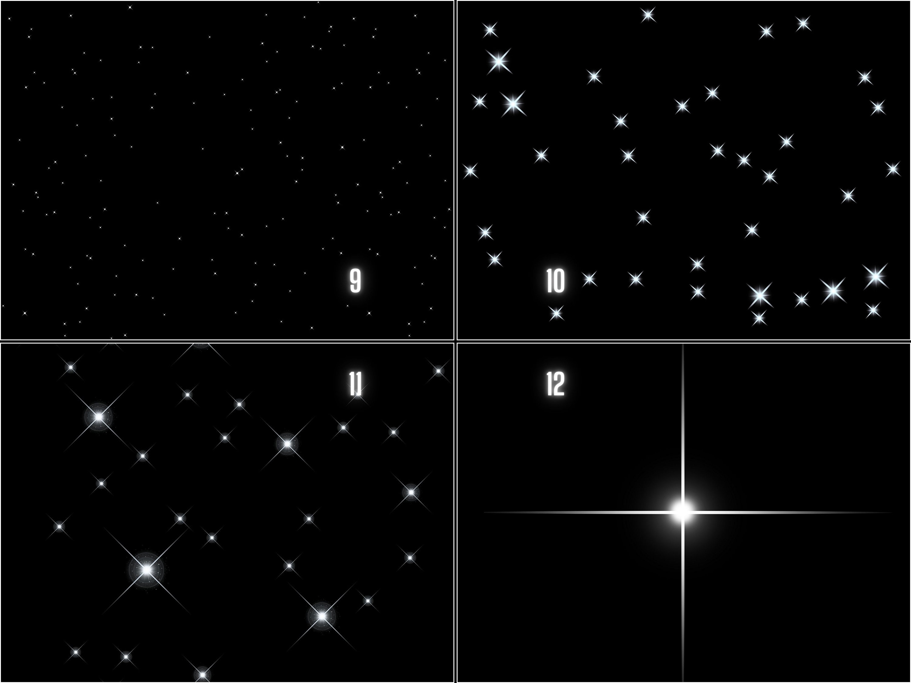 White Sparkle Star Photo Overlays: PNG Glitter Clipart (digital ...