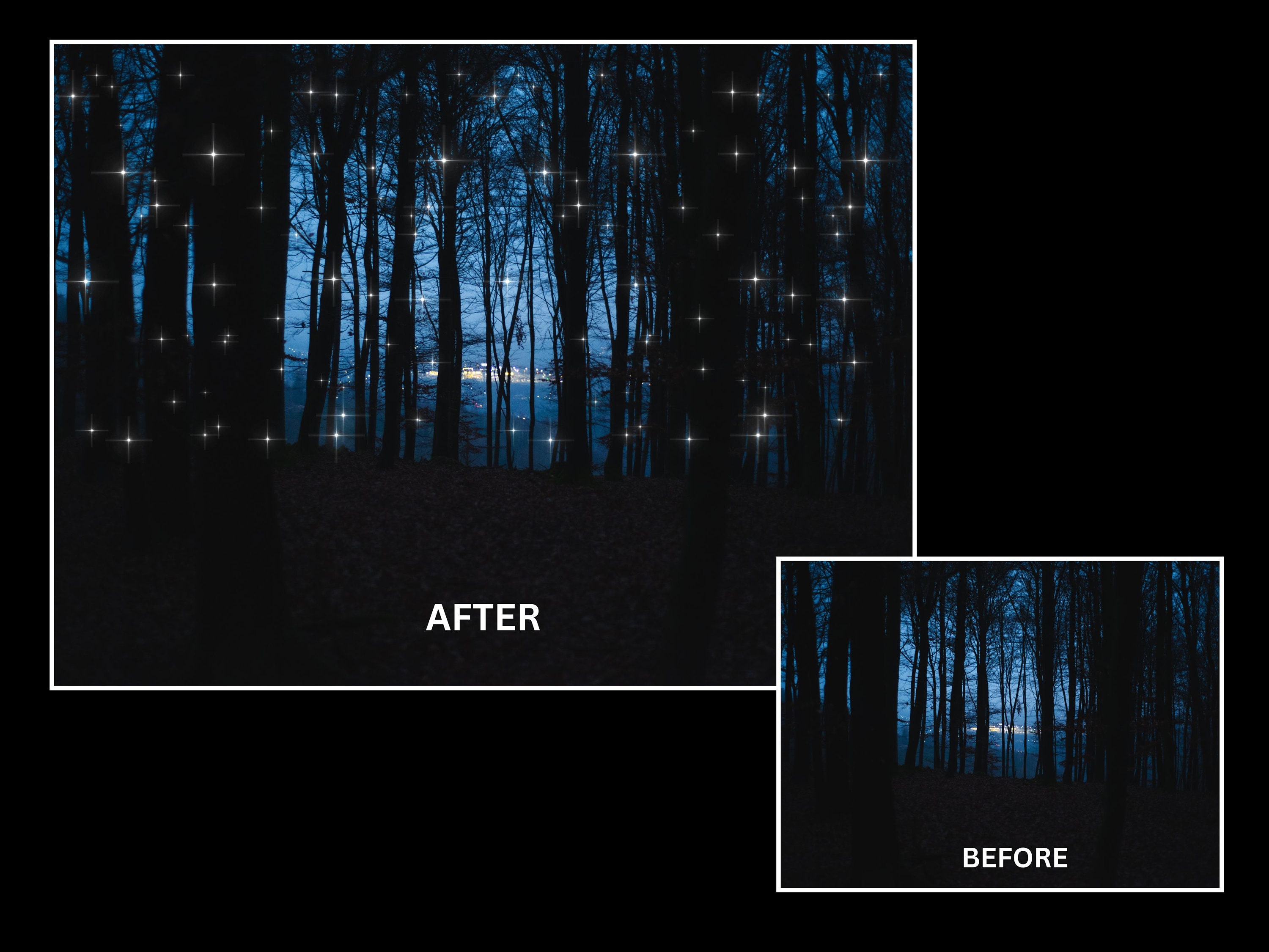 White Sparkle Overlays - PNG Clipart Glitter Star Overlay, Bundle of ...