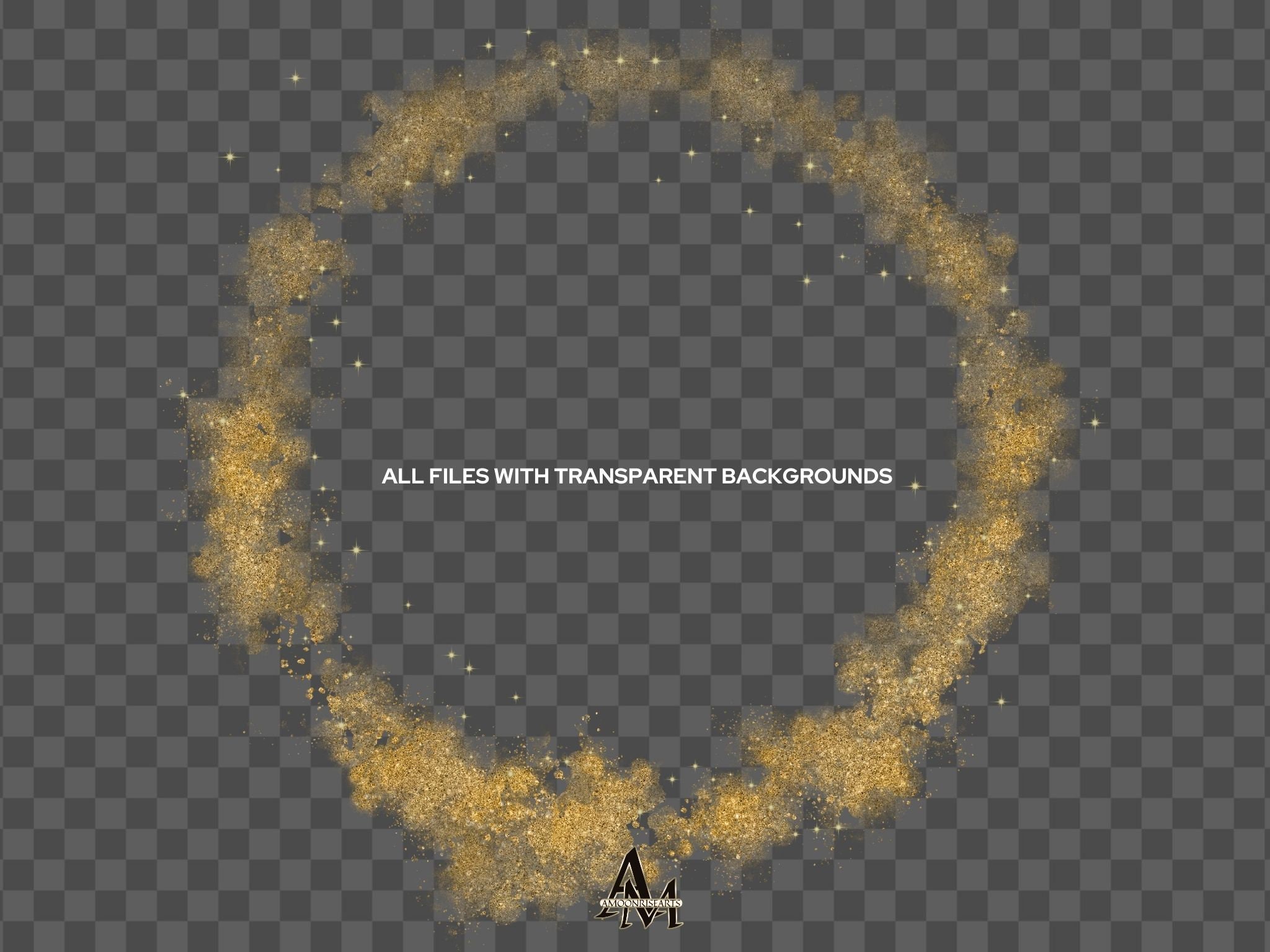 Gold Dust Clipart, Gold Glitter Overlays and Borders, Magic Fairy ...