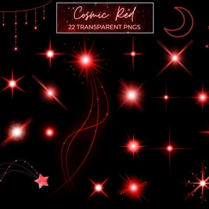 Red Star PNG Clipart, Galaxy Cosmos Overlays (digital Download) - Etsy