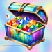 Treasure Chest PNG, Colourful Treasure Clipart With Jewels and Gems ...