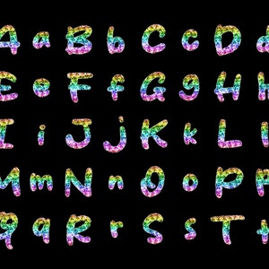 Rainbow Diamond Alphabet Clipart, Transparent PNG Set of Rainbow ...
