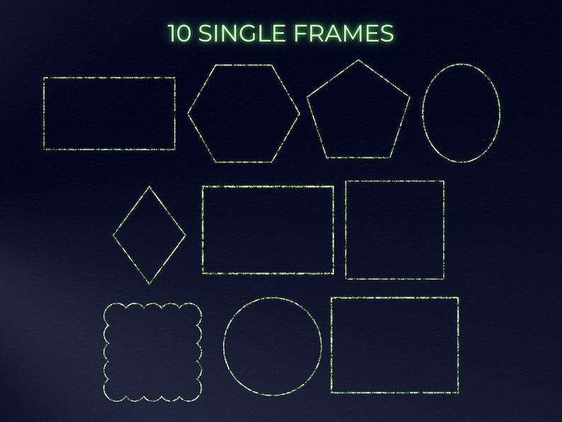 Emerald Green Frame Clipart, Crystal Green Border PNG, Elegant Emerald ...