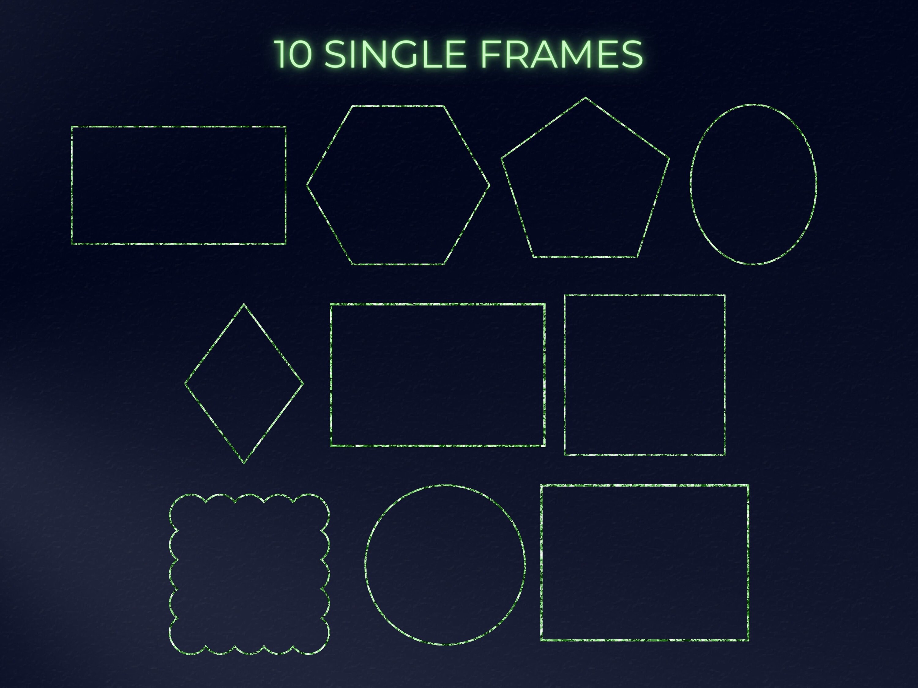 Emerald Green Frame Clipart, Crystal Green Border PNG, Elegant Emerald ...