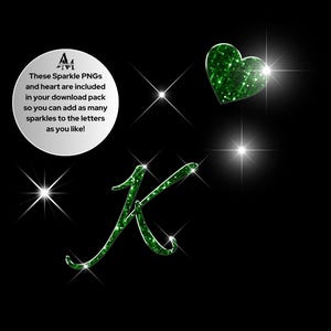 Green Sequin Alphabet Clipart for Christmas or St Patricks Day, Green ...