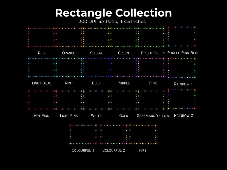 Rainbow Sparkle Frame Clipart Multipack Bundle of 120 Colourful Star ...