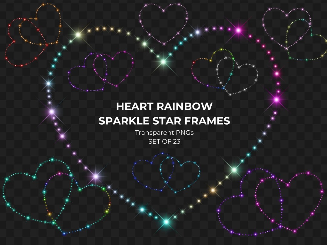 Heart Frame Clipart PNG Overlays, Heart Shaped Sparkle Frames in ...