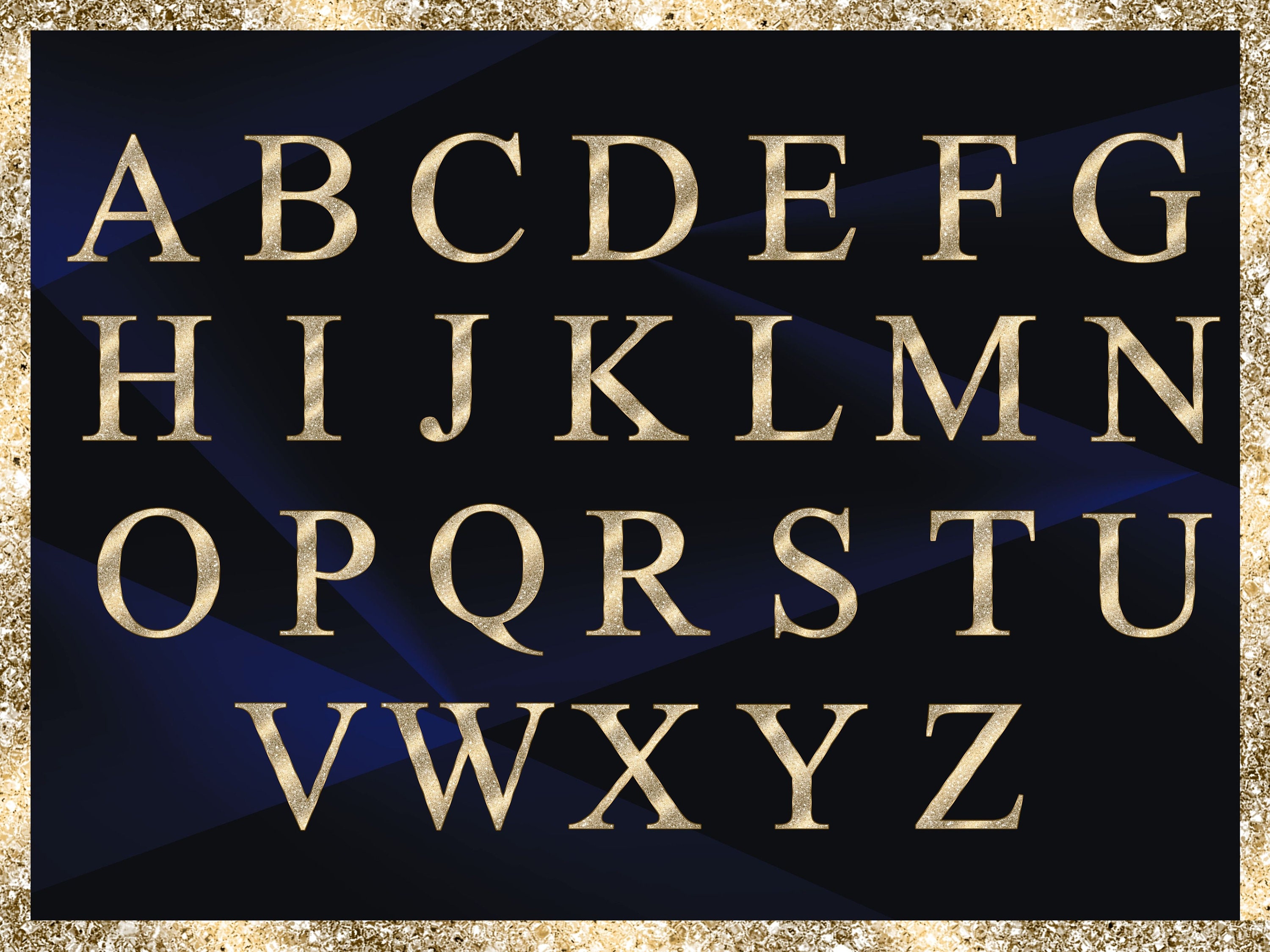 Gold Glitter Alphabet PNG, Diamond Alphabet Clipart, Luxury Sparkle ...