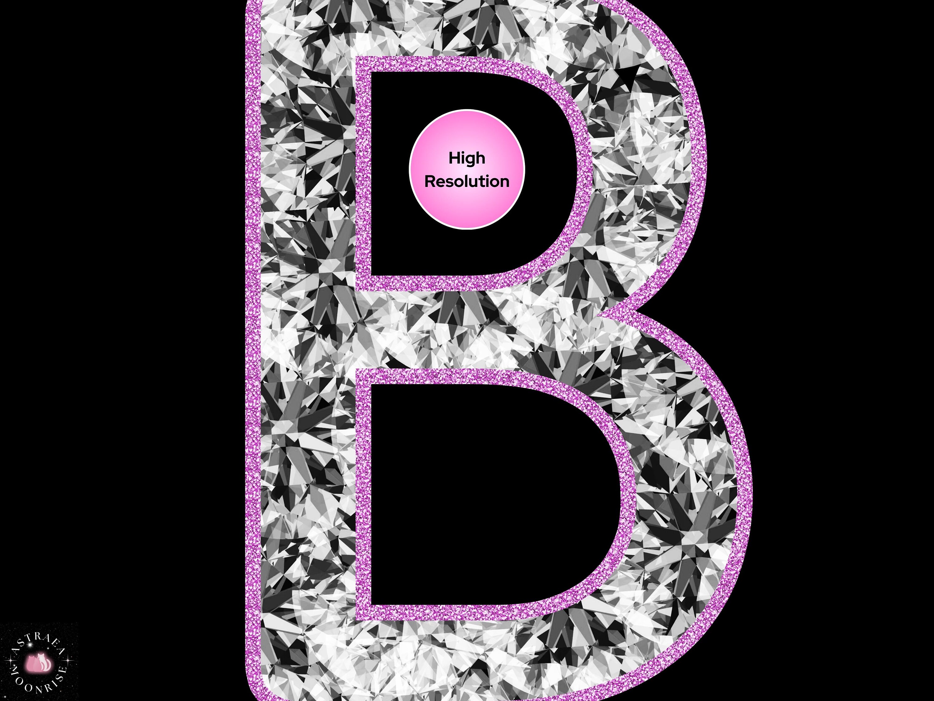 Diamond Alphabet Clipart, Pink Diamond Letters & Diamond Numbers ...