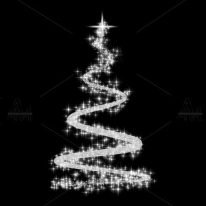 Sparkle Christmas Tree PNG, Spiral Silver Glitter Christmas Tree ...