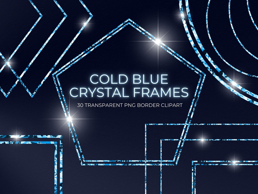 Blue Frame Clipart, Set of 30 Geometric Blue Diamond Frame PNG, Blue ...