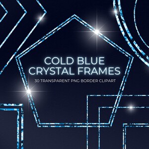 Blue Frame Clipart, Set of 30 Geometric Blue Diamond Frame PNG, Blue ...
