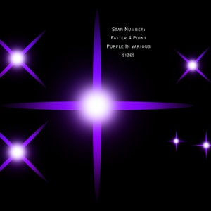 Neon Pink & Purple Stars Clipart, Lens Flare Overlays (digital Download ...