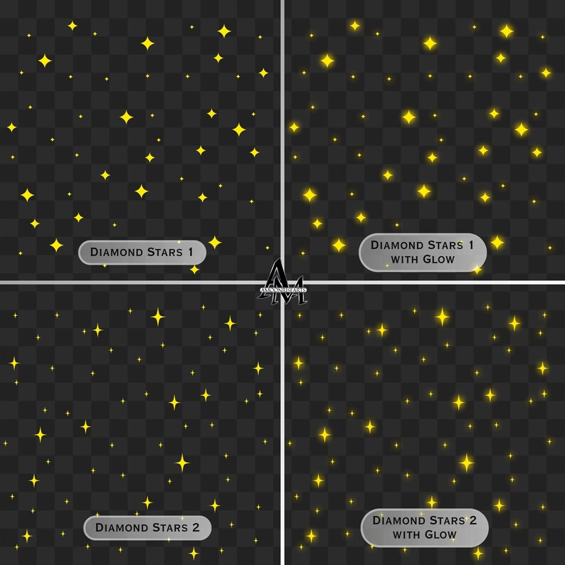 Yellow Sparkle Overlay PNG, Gold Glitter Clipart Star Overlay, Set of ...