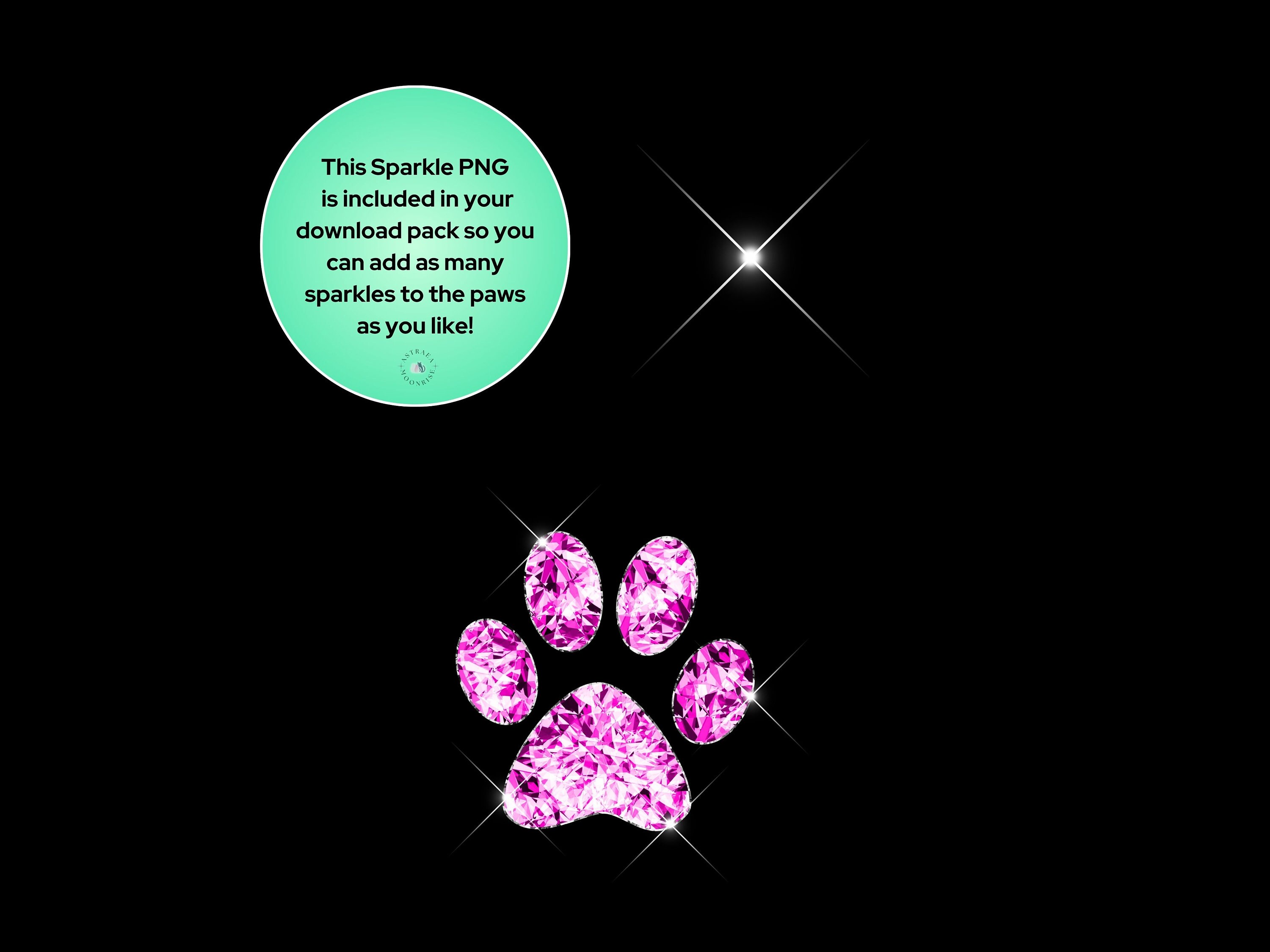 Diamond Paw Print Clipart, Luxury Crystal Paw PNG, Pet Birthstone ...