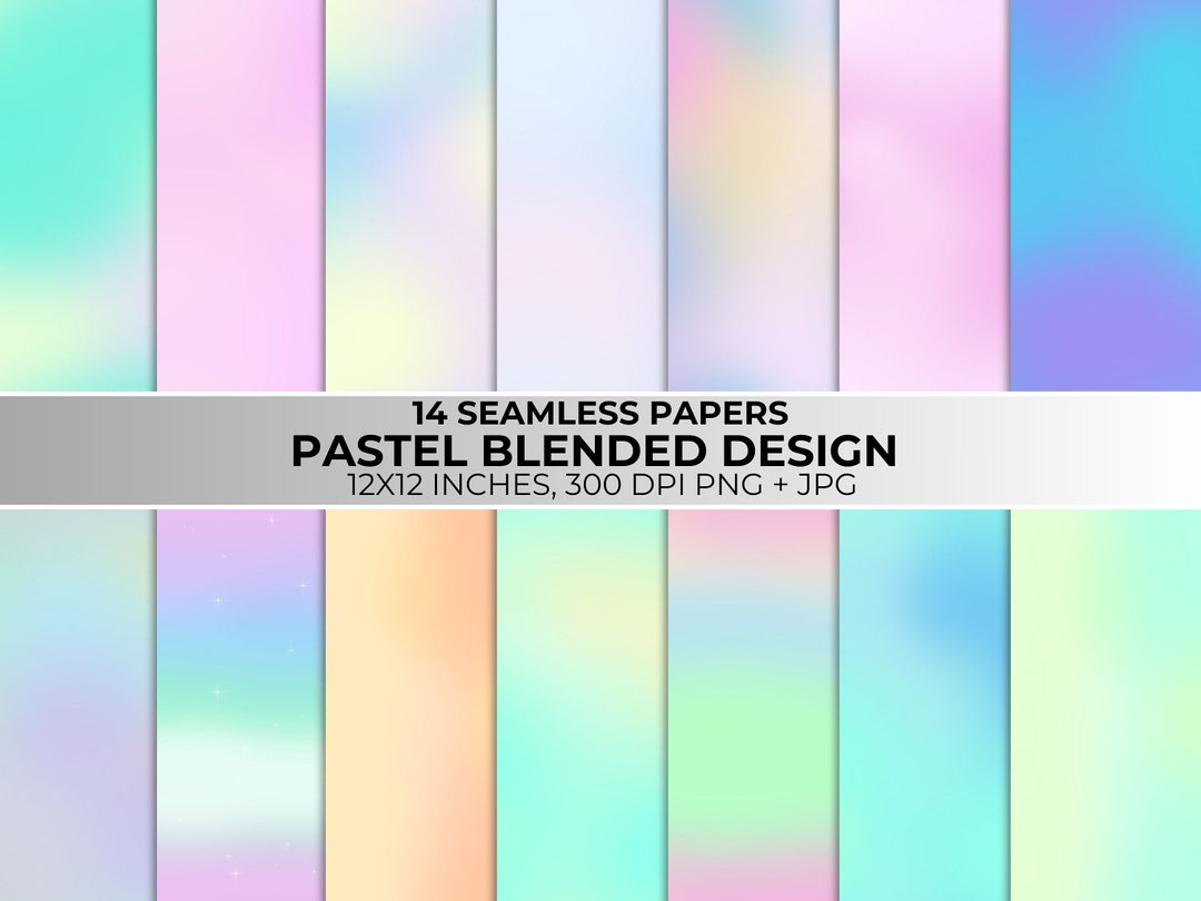 Pastel Blends Seamless Digital Papers, Soft Pastel Textures, Light ...