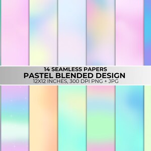 Pastel Blends Seamless Digital Papers, Soft Pastel Textures, Light ...