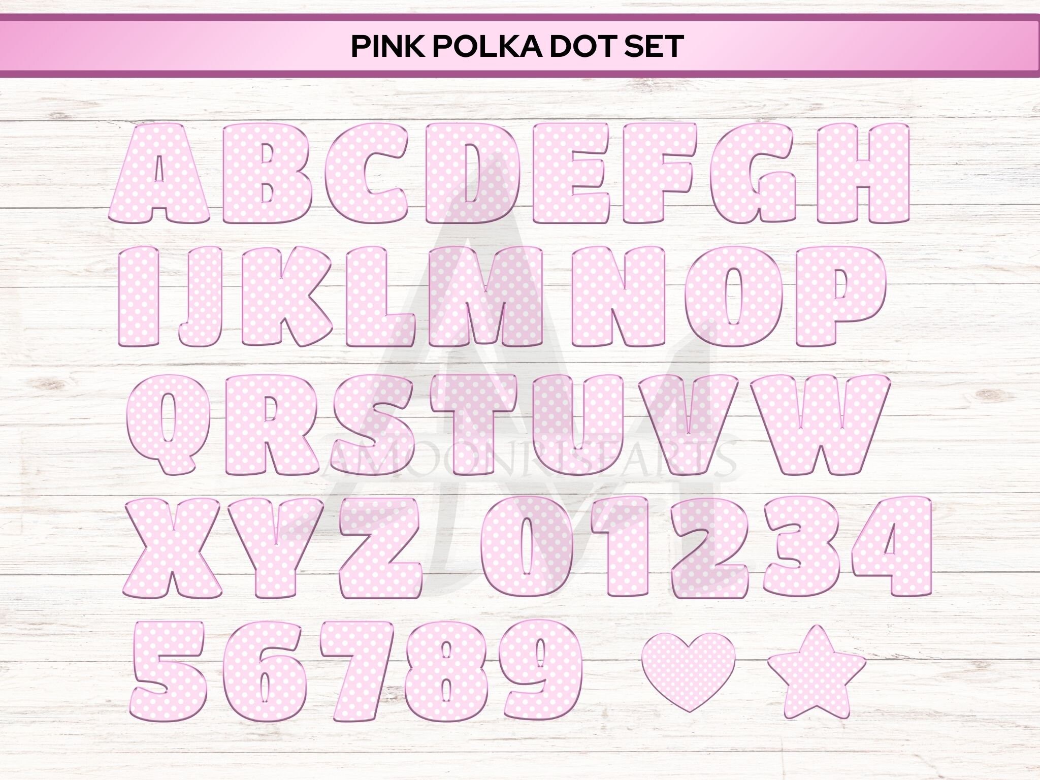 Cute Alphabet Clipart PNG Set of 4 Girly Doodle Letters & Numbers ...