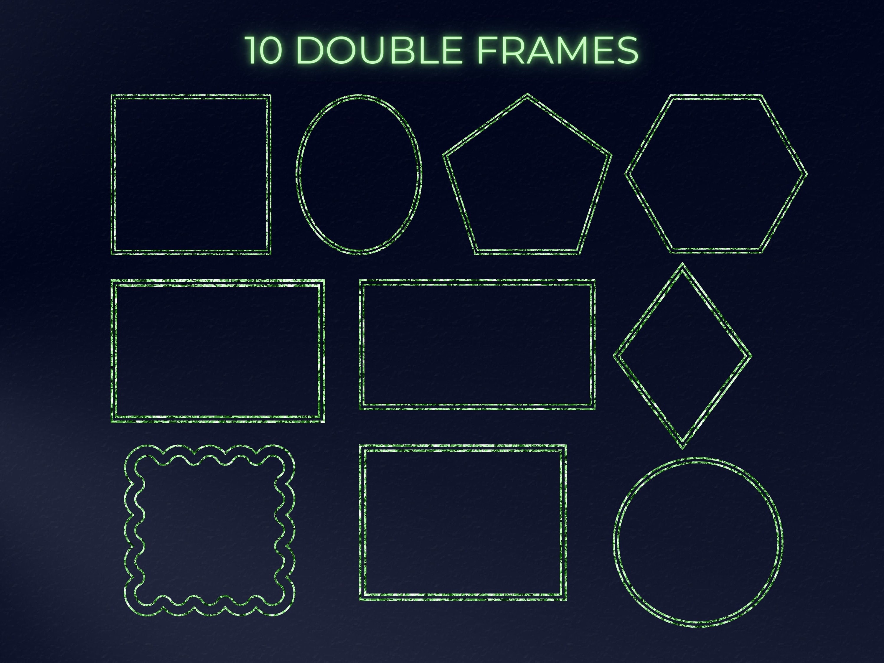 Emerald Green Frame Clipart, Crystal Green Border PNG, Elegant Emerald ...