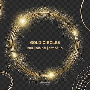 Gold Circle Overlays With Transparent Backgrounds - Circular Golden ...