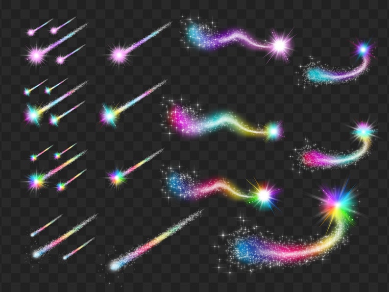 Shooting Star PNG, Rainbow Falling Star Clipart, Bright & Colourful ...