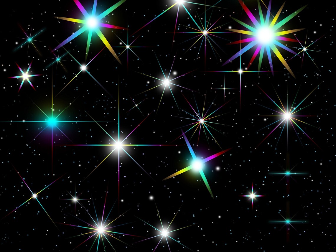 Rainbow Sparkle PNG, Glowing Starlight Clipart, Shining Light Effect ...