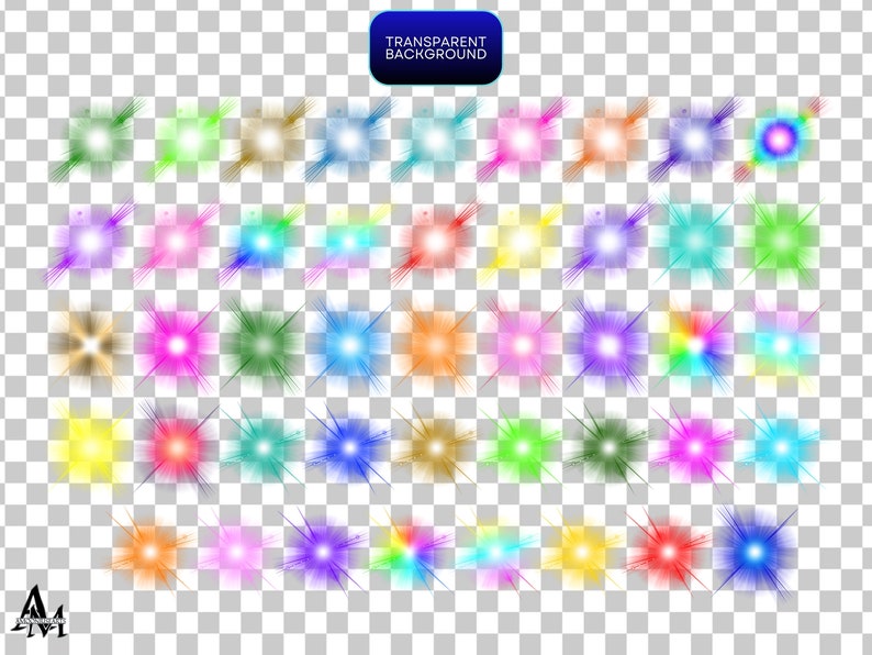 Starburst Clipart, Rainbow Star PNG Overlay, Glowing Sparkle, Bright ...