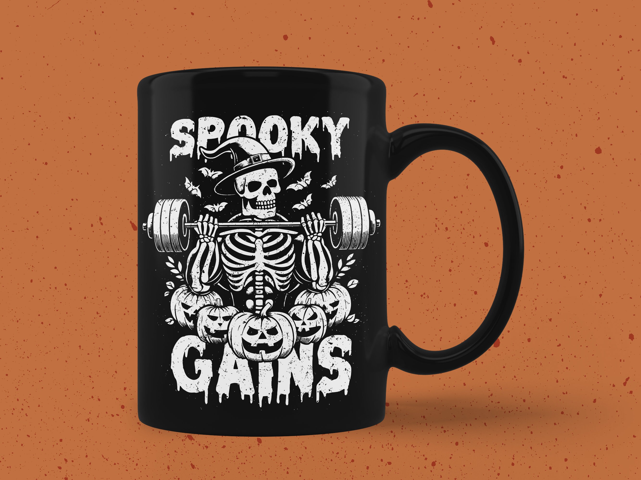 Spooky Gains SVG, Halloween Bodybuilder PNG, Weightlifting Skeleton ...