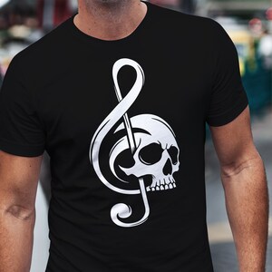 Treble Clef Skull SVG, Printable Skull Stencil, Horror Musical Note PNG ...
