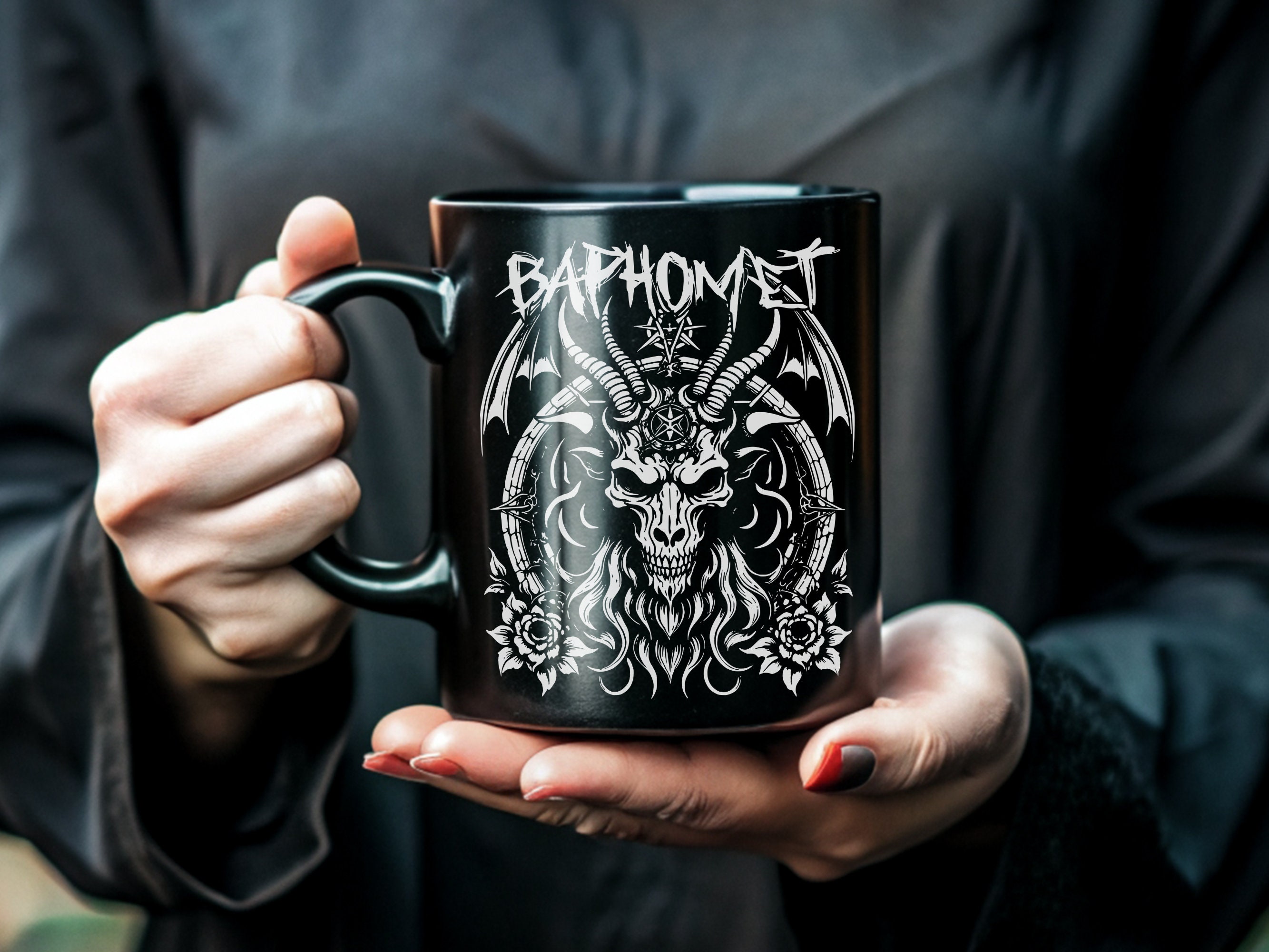 Baphomet Stencil, Demonic Floral Skull Vector (digital Download) - Etsy UK