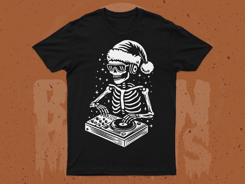 Christmas Skull DJ SVG Skeleton Party Music PNG Cool Skull - Etsy