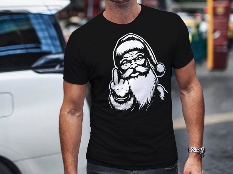 Naughty Santa Claus Vector, Funny Christmas Clipart (digital Download ...