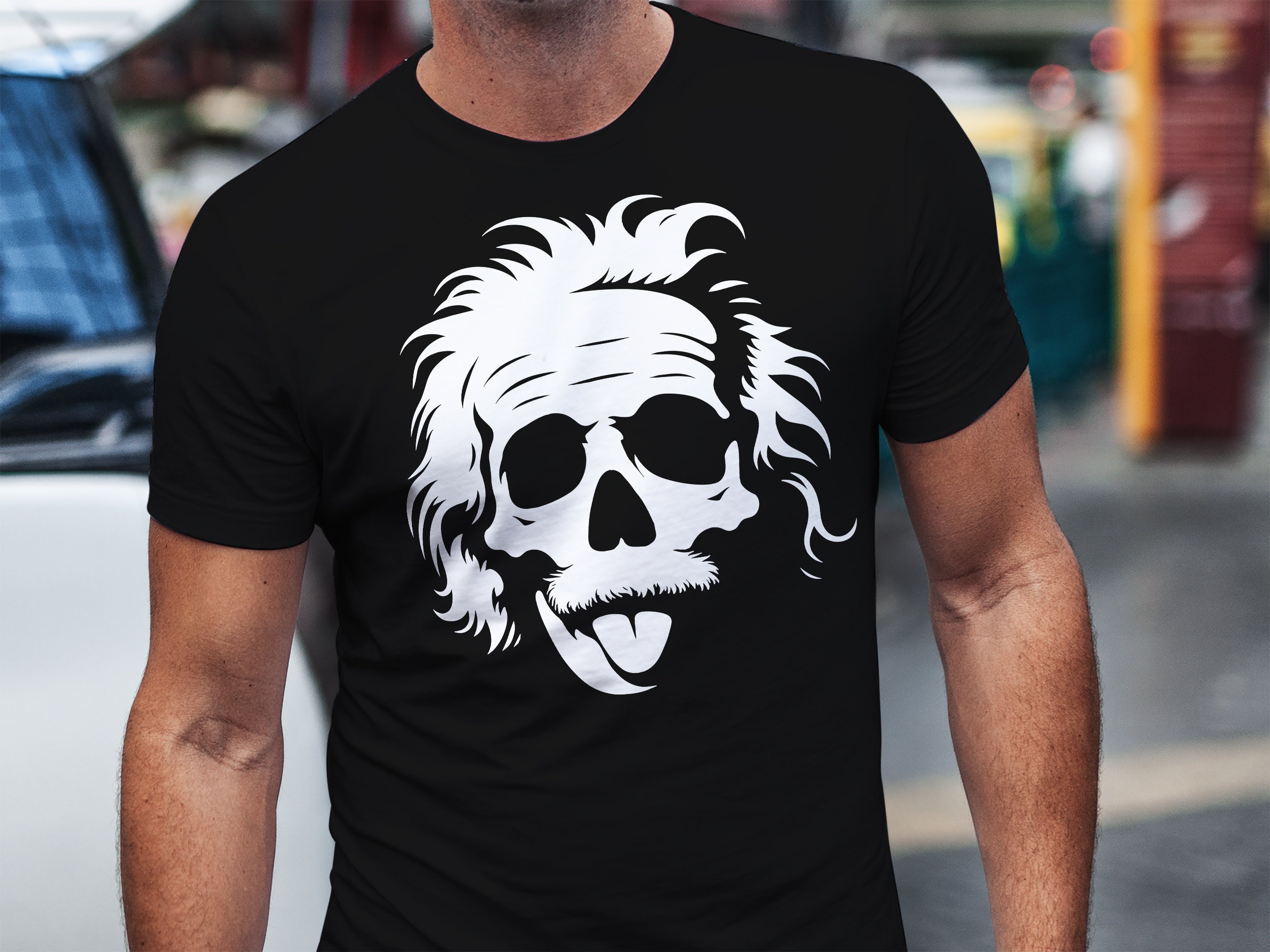 Albert Einstein Skull SVG, Mad Scientist PNG, Physics Student Shirt ...