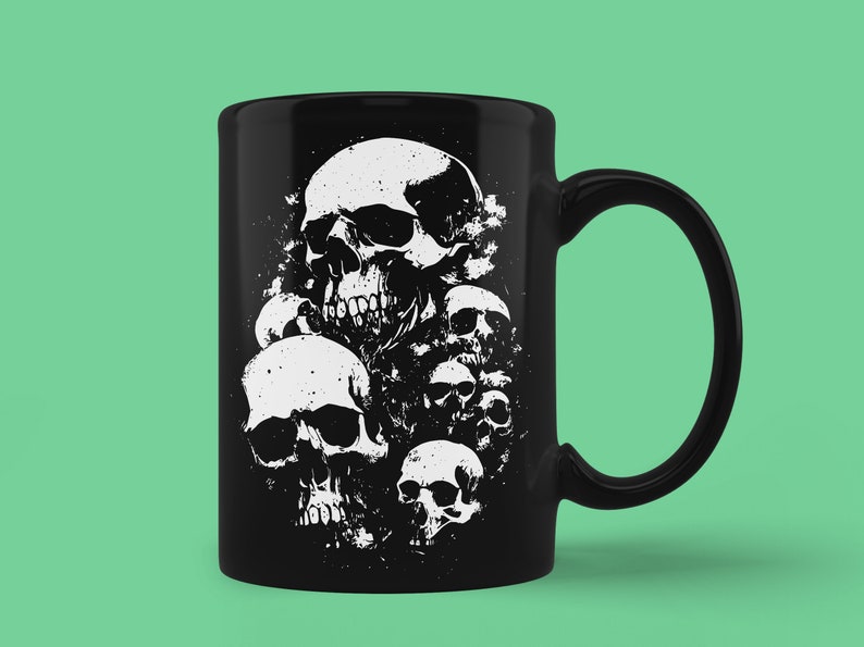 Distressed Skull Pile Vector Graphic: Halloween Clipart (digital ...
