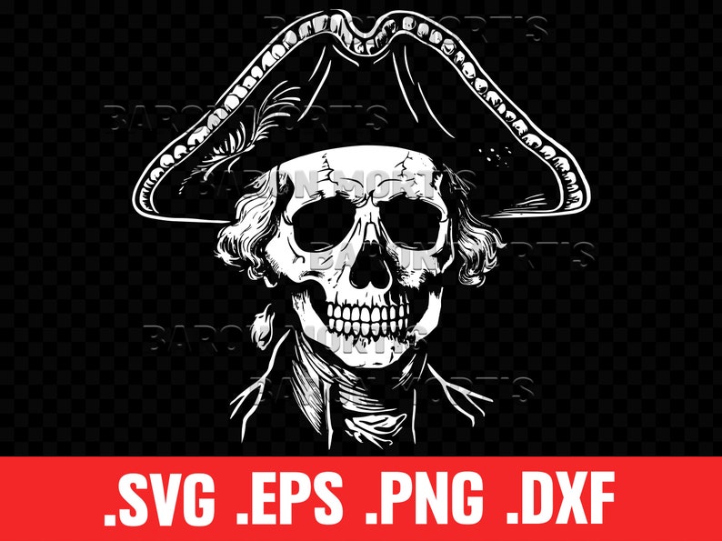 George Washington Skull Clipart: Funny American President SVG PNG ...