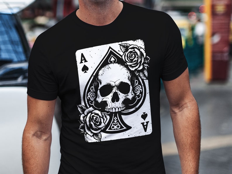 Ace of Spades Card SVG, Floral Skull PNG, Deadly Gamble Clipart, Horror ...