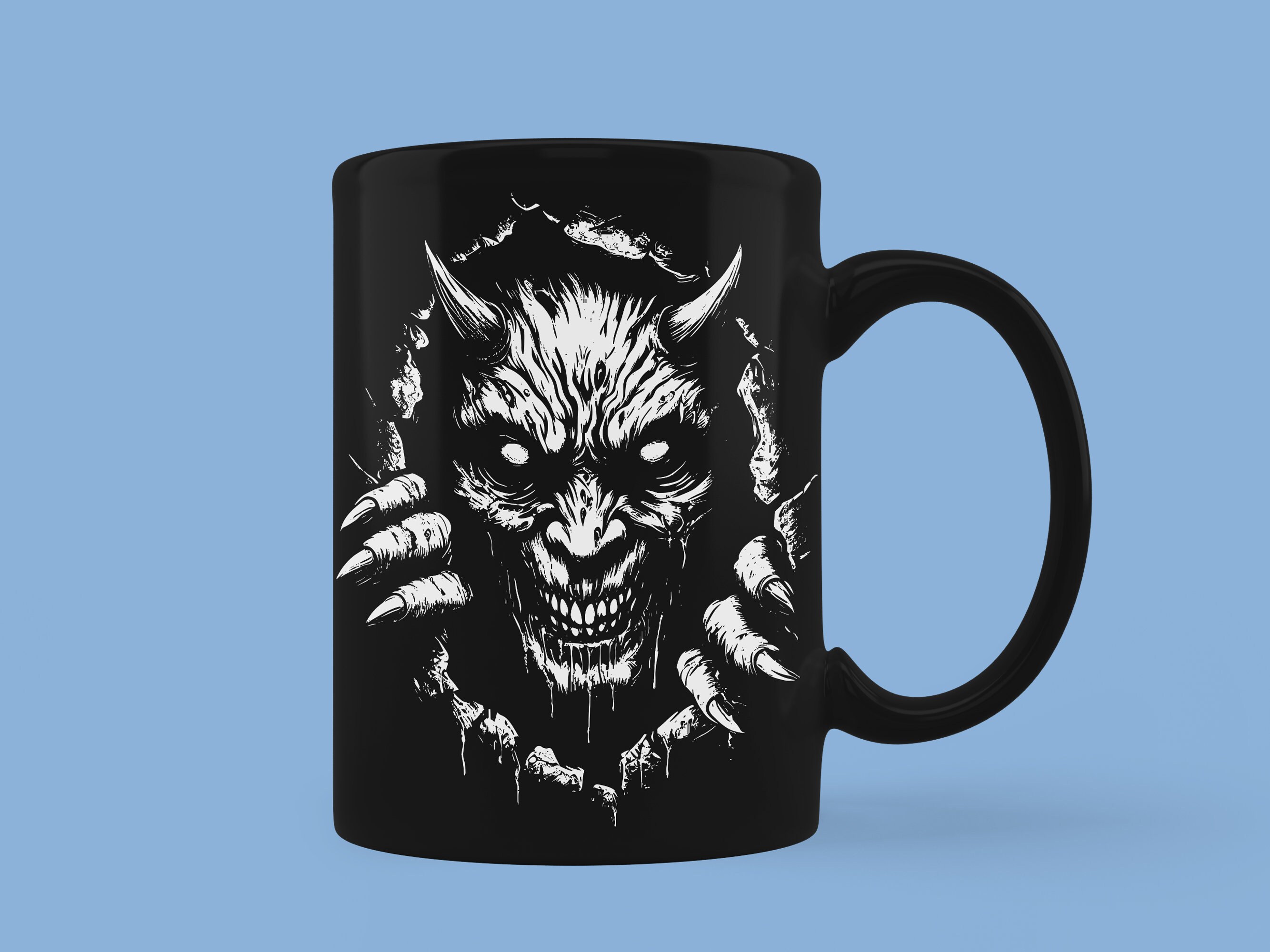 Creepy Demon SVG, Spooky Halloween Design, Halloween Scary Shirt Idea ...