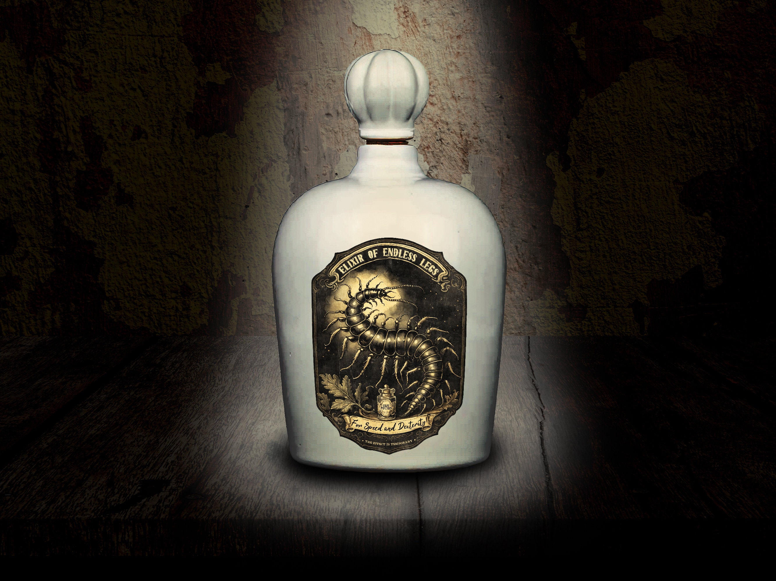 Vintage Centipede Elixir Label: Spooky Halloween Potion (digital ...