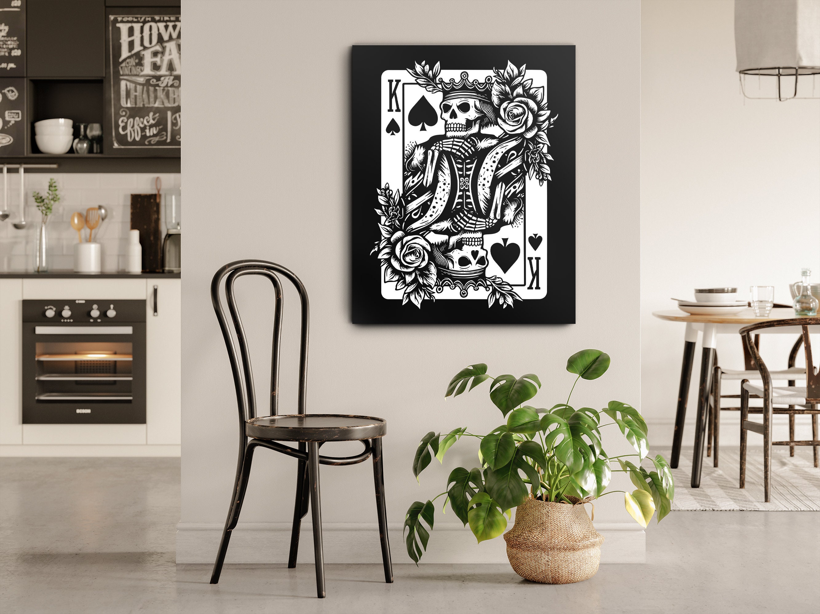 Floral Skull King of Spades, Horror Card Vector (SVG, PNG) - Etsy